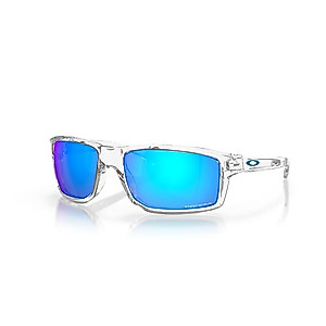 Oakley Men's OO9449 Gibston Square Sunglasses, Polished Clear/Prizm Sapphire, 60 mm