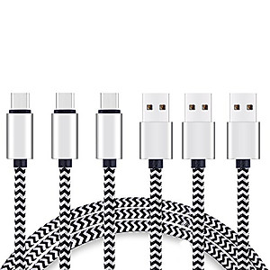 USB Type C Cable 10ft 3Pack Quick Sync Charging USB C 2.0 to USB A Nylon Braided Cord for BSB Qc Wall Car Galaxy S22/S22+/S22 Ultra,Galaxy S21 5G/S21+ 5G/S21 Ultra 5G/S21 FE 5G,Galaxy S20