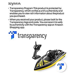 SYMA RC Boat for Adults and Kids, Q12 2.4GHz 1:28 Scale High-Speed Remote Control Boat with 40 Mins Play Time, Dual Motors, 2 Batteries, Low Battery Reminder, Gift Toys for Boys Girls