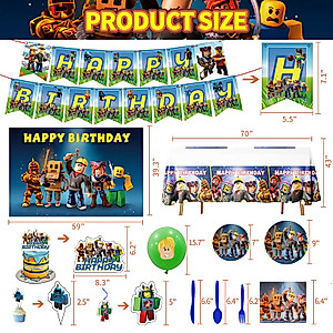 Birthday Party Supplies, Party Decorations Include Happy Birthday Banner, Backdrop, Tableware Set, Tablecloth, Cake Toppers, Cupcake Toppers, Latex Balloons, Hanging Swirls