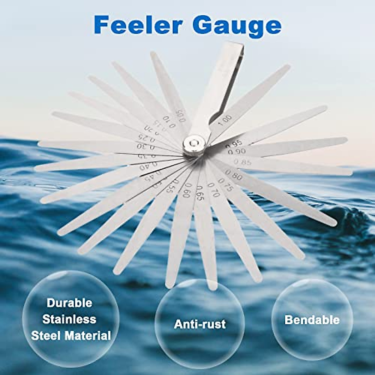 20 Blades Feeler Gauge, Universal Stainless Steel Feeler Gauge, Gap Measuring Tool/Metric Imperial Measure Hand Tool for Repairing, Checking Valves,etc