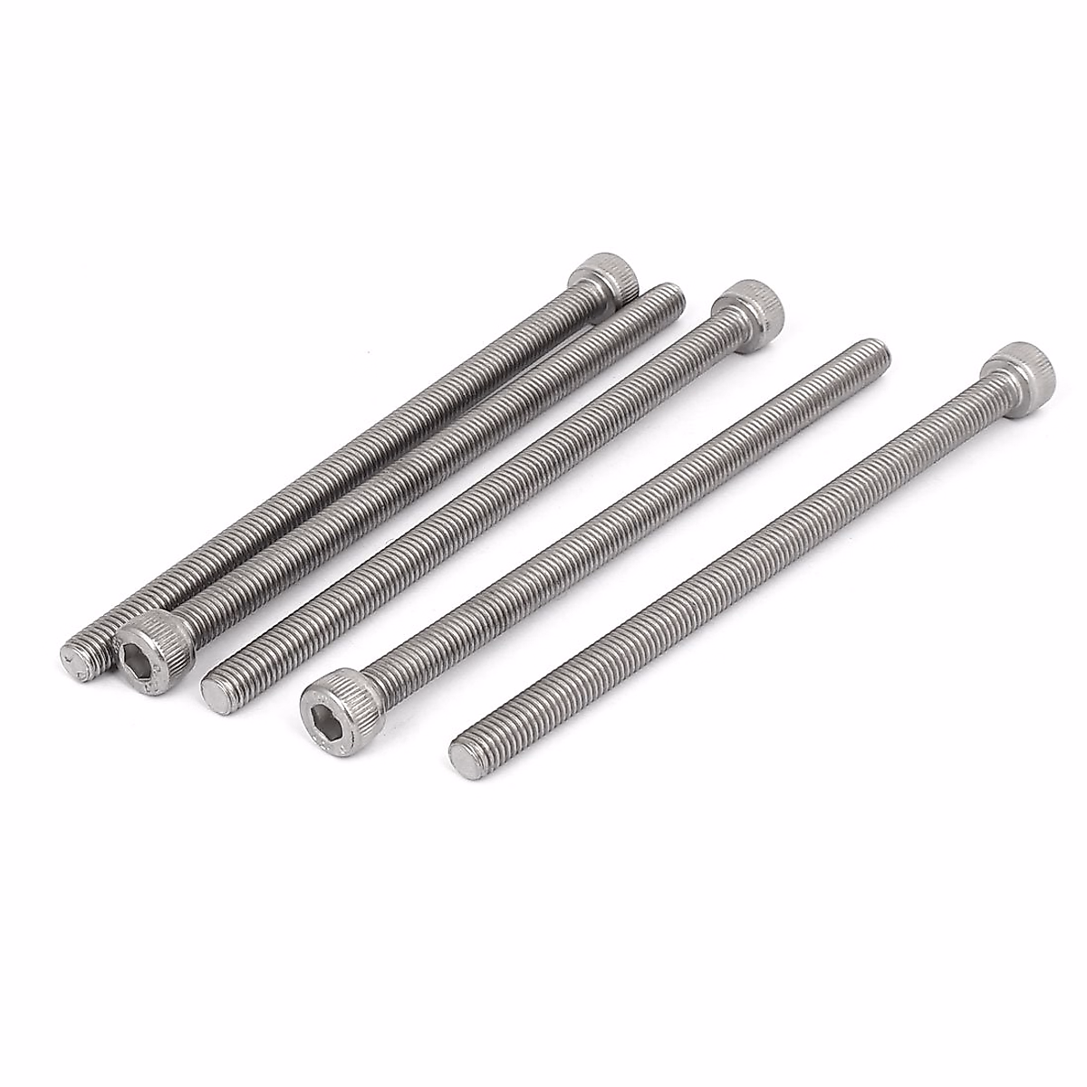 uxcell® M8x140mm Thread 304 Stainless Steel Hex Socket Head Cap Screw Bolt DIN912 5pcs