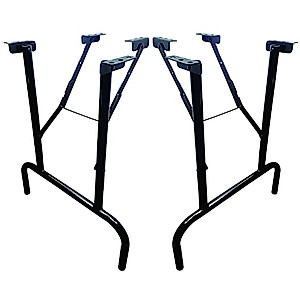 Premium Industrial Steel Heavy Duty Folding Table Legs - 27 In'', Steel Powder Coated Gloss Black, Commercial Grade Durability for Tables, Chair's, Office Table (2)