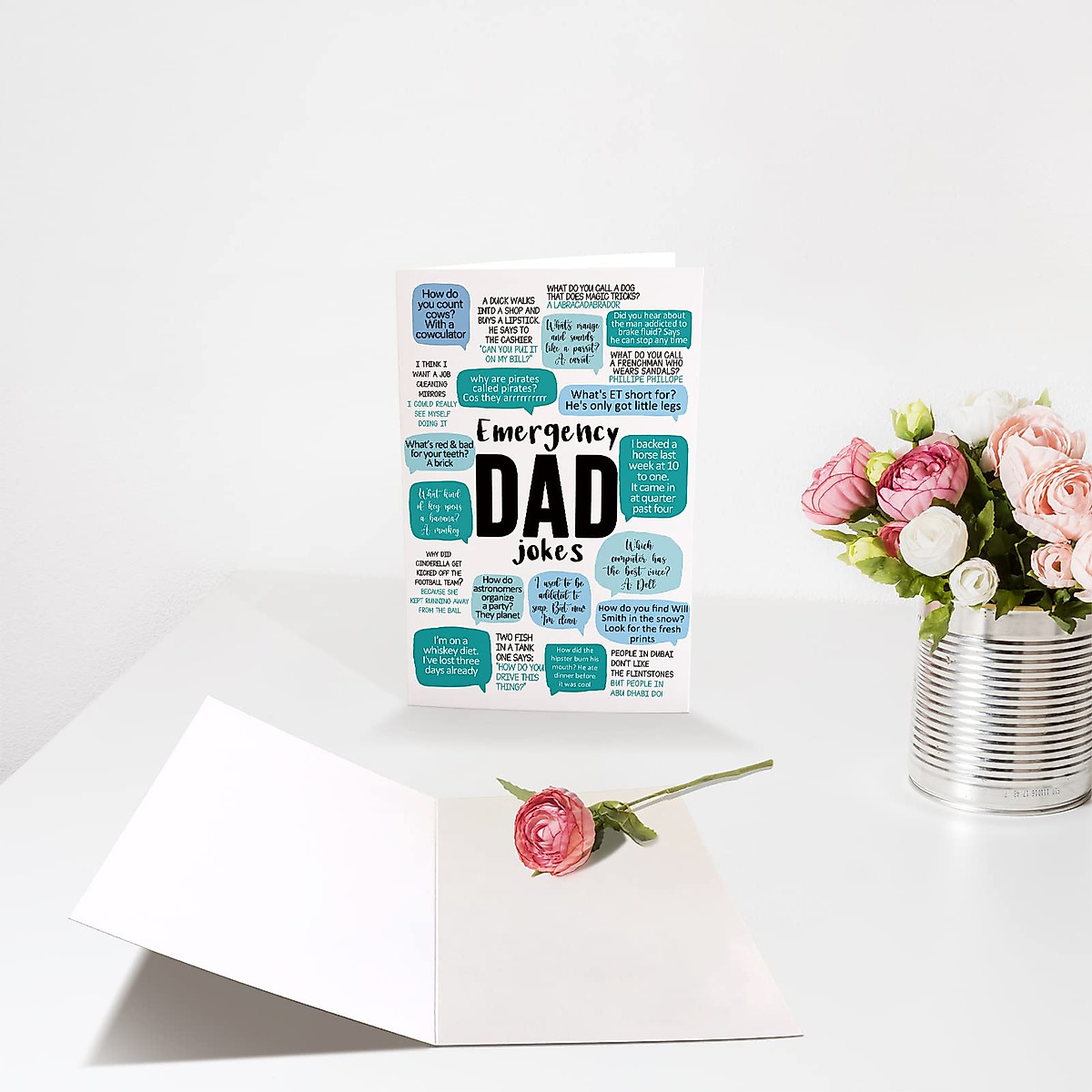 Chenive Funny Father's Day Card for Dad, Humorous Dad Birthday Card, Joker Greeting Card, Emergency Dad Jokes Card