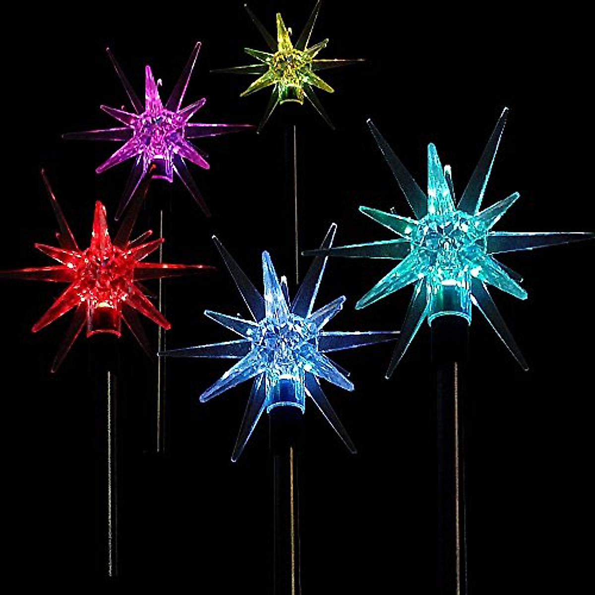 Solaration 1011-2 Sparkling Solar Star Lights Garden Stake (Set of 2)