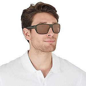 Oakley Men's OO9416 Split Shot Rectangular Sunglasses, Matte Olive/Prizm Tungsten Polarized, 64 mm