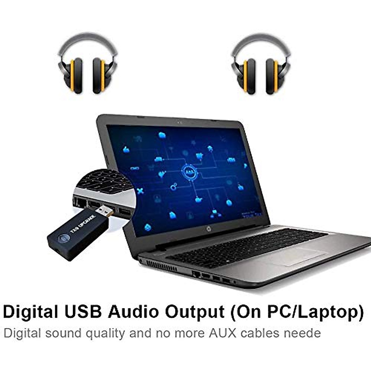 Bluetooth Transmitter for TV PC,YETOR 3.5mm Portable Stereo Audio Wireless Bluetooth 5.2 Audio Transmitter for TV,PC,MP3/MP4.USB Power Supply(TX9)