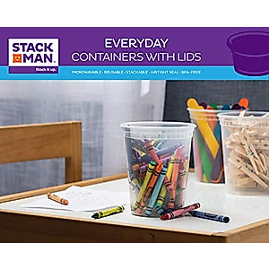 [48 Sets -32 oz.] Plastic Deli Food Storage Containers with Airtight Lids - Soup Containers with Lids