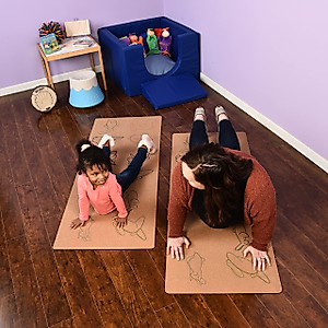 Constructive Playthings Bunny Cork Yoga Mat, Yoga Mat for Home and Classroom, Eco-Friendly Yoga Mat for Kids, Ages 3 Years & Older
