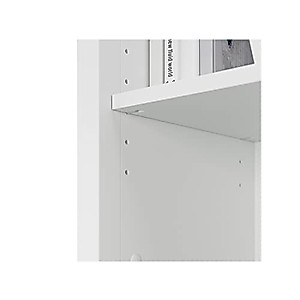 Bush Furniture Salinas Tall 5 Shelf Bookcase in Pure White and Shiplap Gray | Distressed Style Book Case | Bookshelf for Bedroom, Living Room & Pantry | Tall Bookcase | Book Shelf for Bedroom