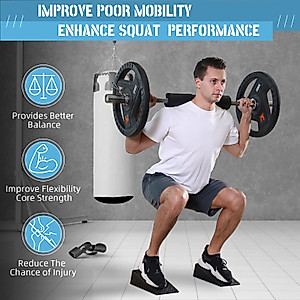 Folaps Squat Wedge Block for Heel Elevated Squat, Weightlifting Calf Stretcher Slant Board for Squat Improve Mobility Balance and Strength Performance