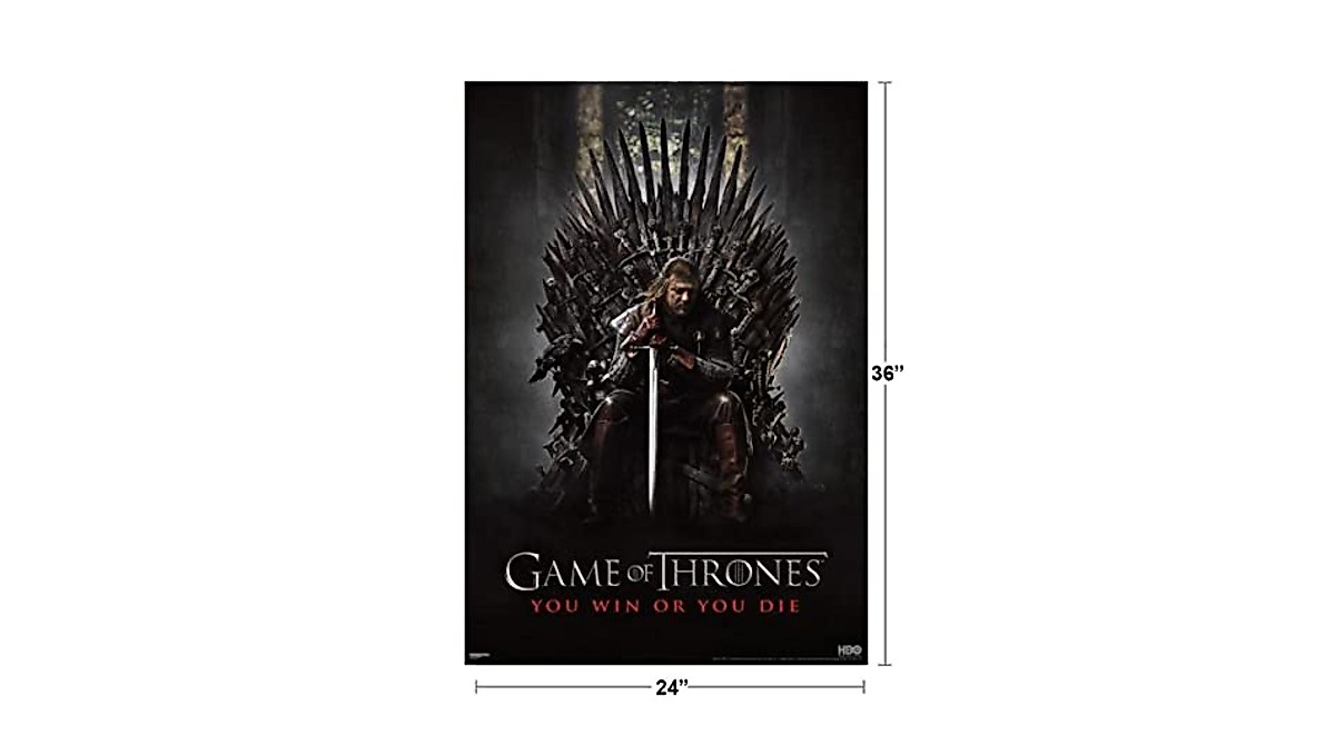 Game of Thrones Ned Stark Iron Throne Poster - 24x36 Wall Art