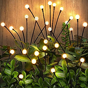 Brightever 【𝐔𝐩𝐠𝐫𝐚𝐝𝐞𝐝】 Solar Lights Outdoor Waterproof - Swaying Solar Garden Lights, Firefly Lights with Highly Flexible Copper Wires, Yard Pathway Christmas Landscape Stake Lights, 2 Packs