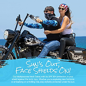 S A Company 5-Pack UV Face Shield | UV 30+ Multipurpose Neck Gaiter Balaclava for Adults