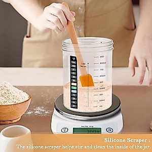 NEOBELLA Sourdough Starter Jar Kit, Sourdough Starter Jar with Thermometer, Scraper, Cloth Cover and Lid. Reusable Sourdough Jar Kit Use for Home Bakery