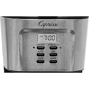 Capresso 12-Cup Coffee Maker with Glass Carafe, Stainless and Black 416.05