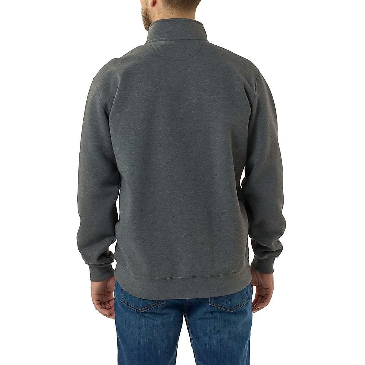 Carhartt Men's Loose Fit Midweight Quarter-Zip Mock-Neck Sweatshirt, Carbon Heather, X-Large