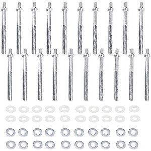 Jiayouy Drum Set Parts Hardware Pack 64pcs Tension Rods(15mm-90mm) Bass Drum Porthole Protector Cymbal Felts Hi-Hat Clutch Washer Sleeves and Base Wing Nuts Cymbal Replacement Accessories