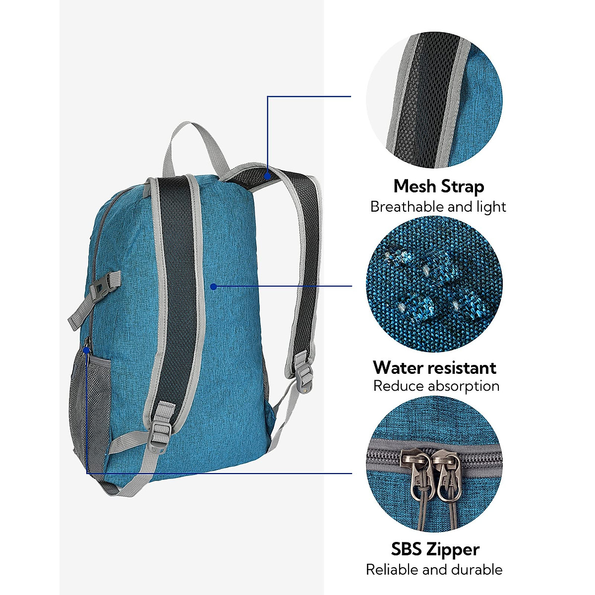 WATERFLY small lightweight packable backpack: 20l ultra-light foldable travel hiking daypack 29 liter fold hike camping day pack for man and woman