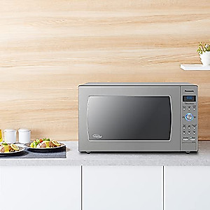 Panasonic Oven with Cyclonic Wave Inverter Technology, 1250W, 2.2 cu.ft. Countertop Microwave with Genius Sensor One-Touch Cooking – NN-SD975S (Stainless Steel/Silver), Stainless