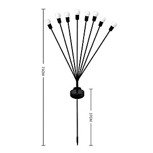 MONTPAL 8PCS Solar Powered Firefly Lights Outdoor Waterproof, Starburst Swaying Lights for Garden Yard, Flowerbed, Lawn and Walkway.