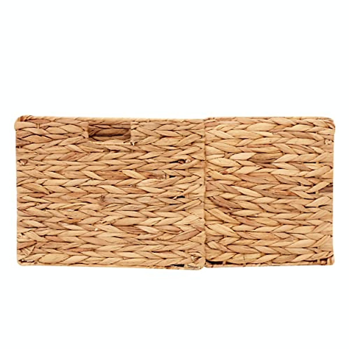 Storage Baskets，Hyacinth Basket For Shelf,Wicker Baskets 13.6x11x11 Inches,Folding 2 Packs Handmade Woven, Seagrass Baskets,Shelf Baskets For Storage Toys Books And Clothes and Other What You Want