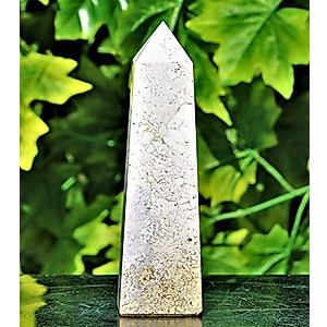 Superb Natural Polished Brown King Cobra Jasper Quartz Crystal Stone 4 Faceted Obelisk Tower (180mm/870gm) Point Minerals Specimen Chakra Healing Charged Metaphysical