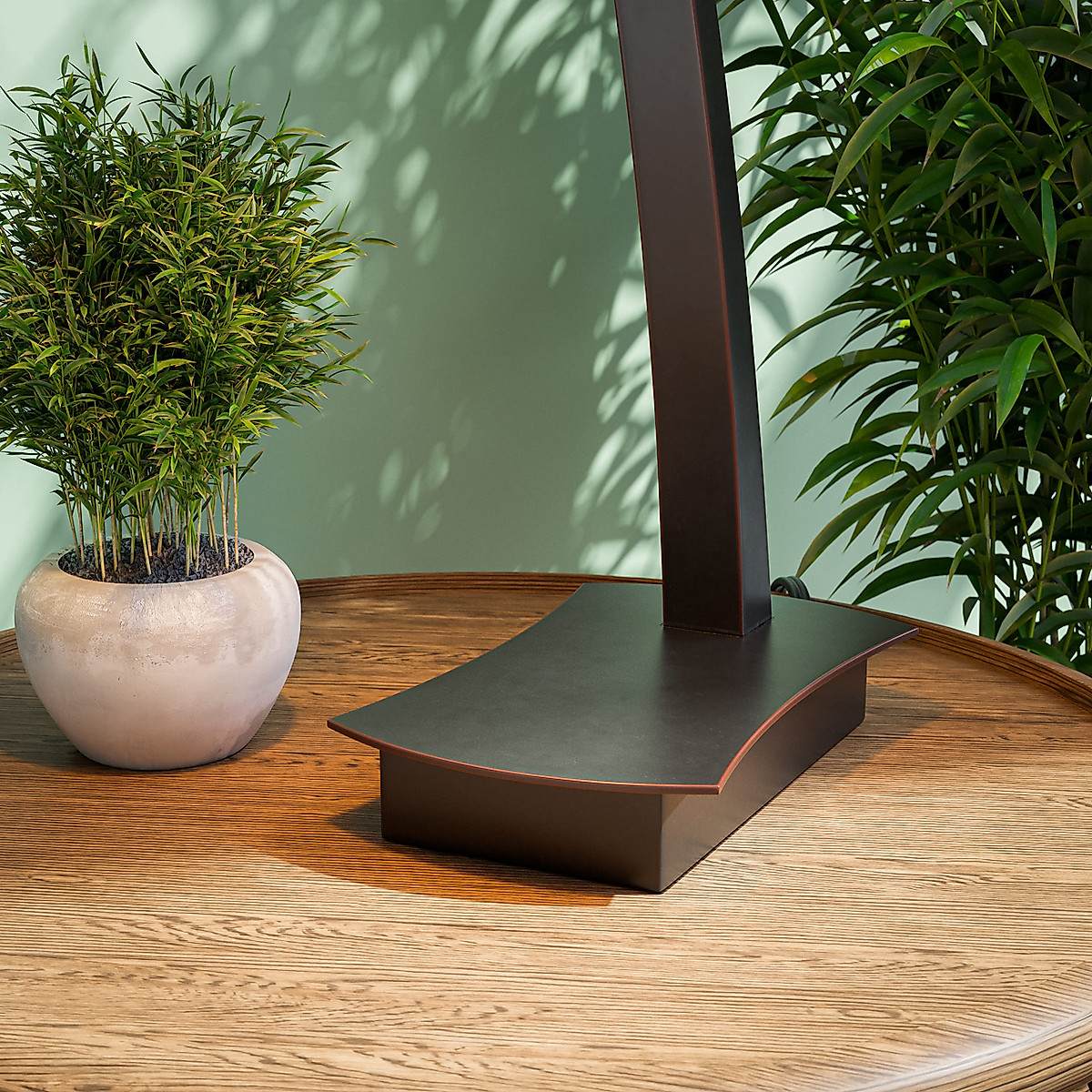 Kenroy Home 03332 Wright 1 Light Table Lamp with Oil Rubbed Bronze Finish, Casual Style, 24" Height, 13.5" Width, 7" Depth