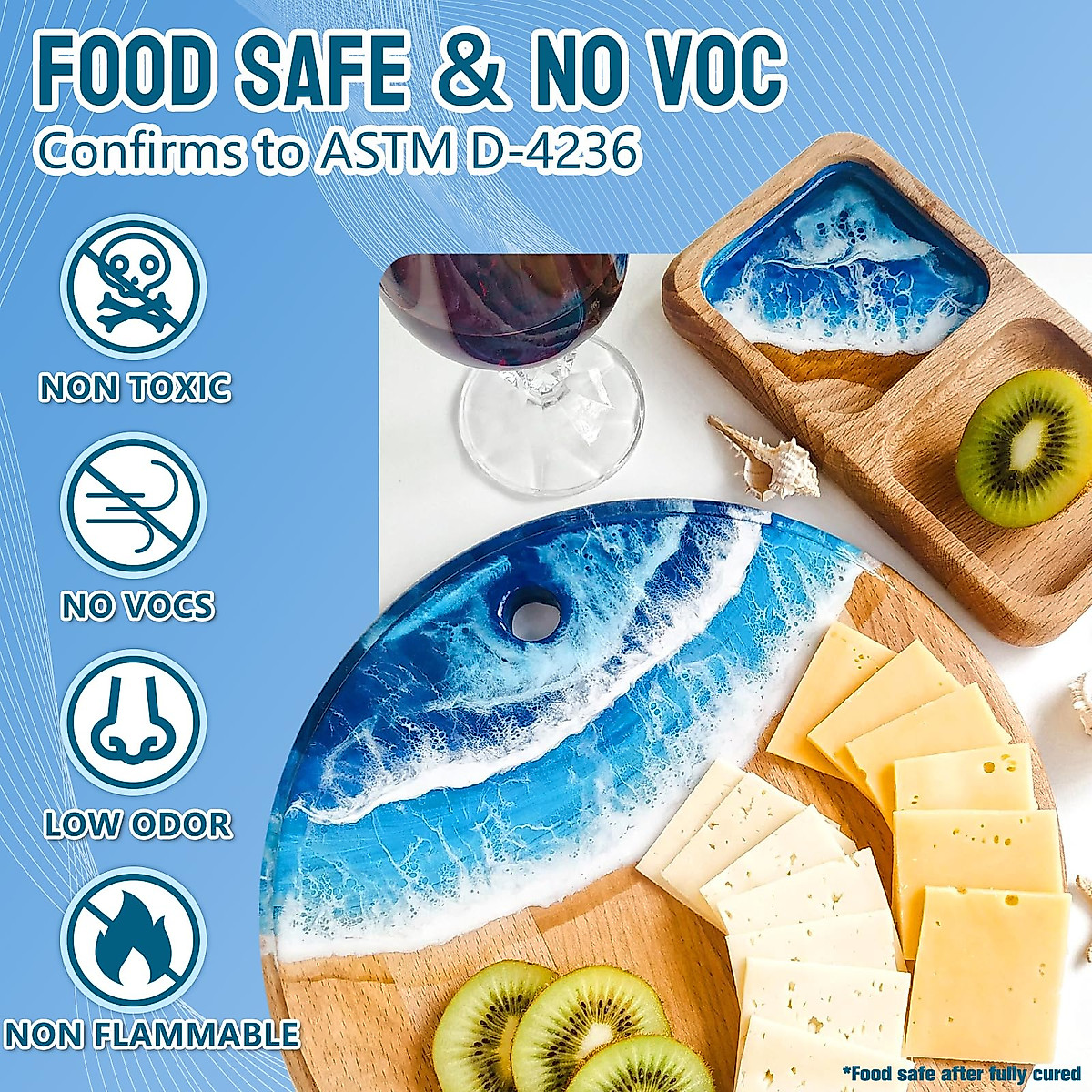 JDiction Epoxy Resin High Gloss 34OZ - 3X Yellowing Resistant Upgrade Formula, Self Leveling Resin and Hardener, Crystal Clear & Bubble Free Coating and Casting Resin for Jewelry, Art, Wood 1:1 Ratio