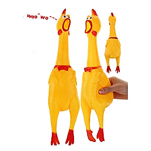 Homenite 8 Pack Large Screaming Chicken Toy Rubber Squawking Big Chicken Squeeze Chicken Prank Novelty Noisemaker Toy 12 inch