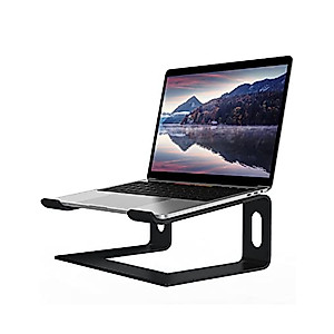 ALASHI Laptop Stand for Desk, Aluminum Computer Riser, Ergonomic Notebook Holder, Detachable Metal Laptops Elevator, PC Cooling Mount Support 10 to 15.6 Inches Notebook, Black