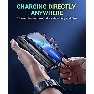 Power-Bank-Portable-Charger - 40000mAh Power Bank Support PD 30W and QC4.0 Fast Charger with Built-in 2 Output Cable and LED Display for iPhone and Android Phones and Most Electronic Devices