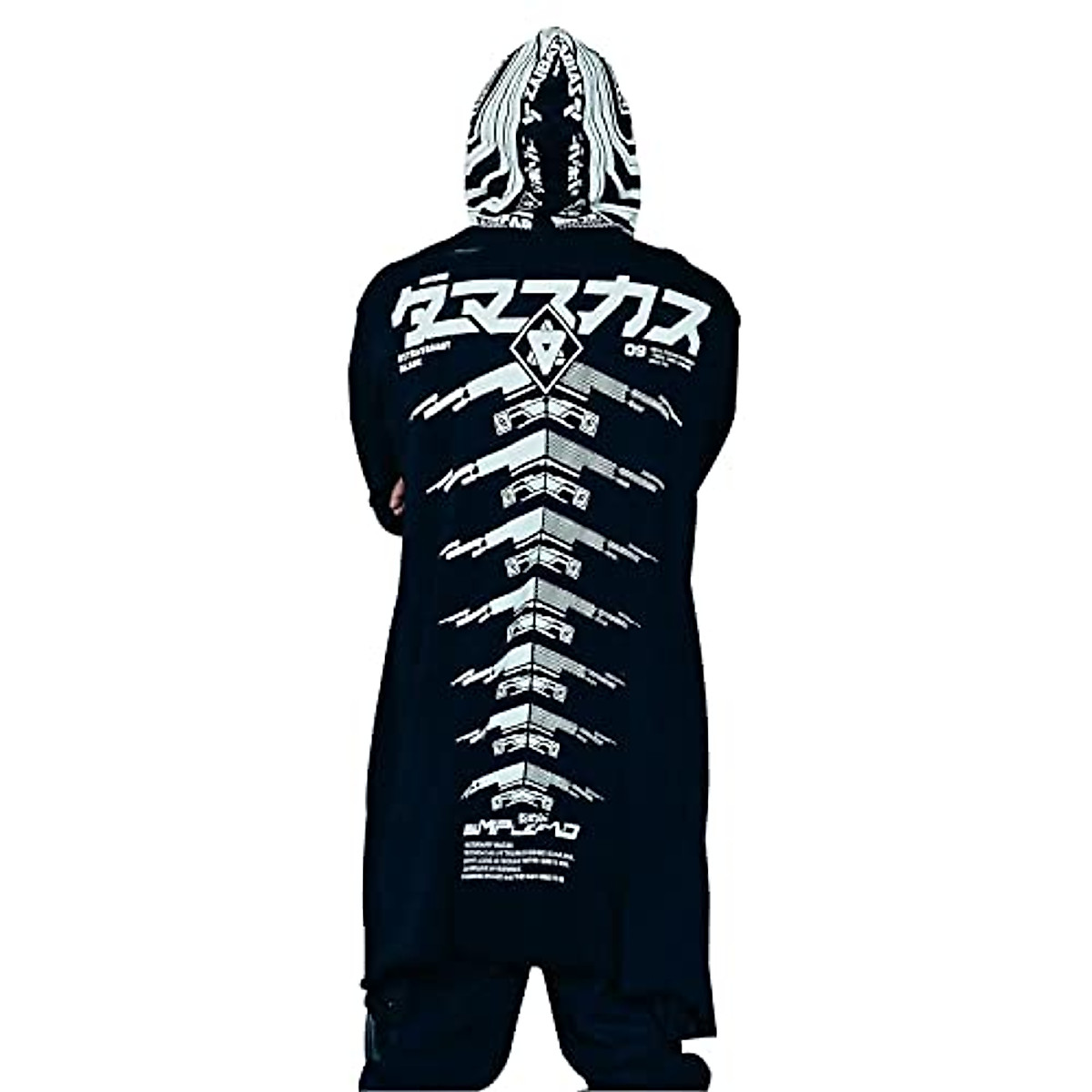 Niepce Inc Graphic Cyberpunk Zip Up Men's Fashion Hoodies Sweatshirts (White, Medium)