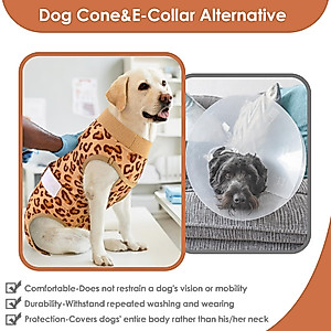 AOFITEE Dog Recovery Suit, Dog Surgical Recovery Suit for Female Dogs Male Dogs, Cozy Dog Onesie for Surgery, Cone E-Collar Alternative, Anti Licking Dog Surgical Shirt with Pee Hole, Strawberry S