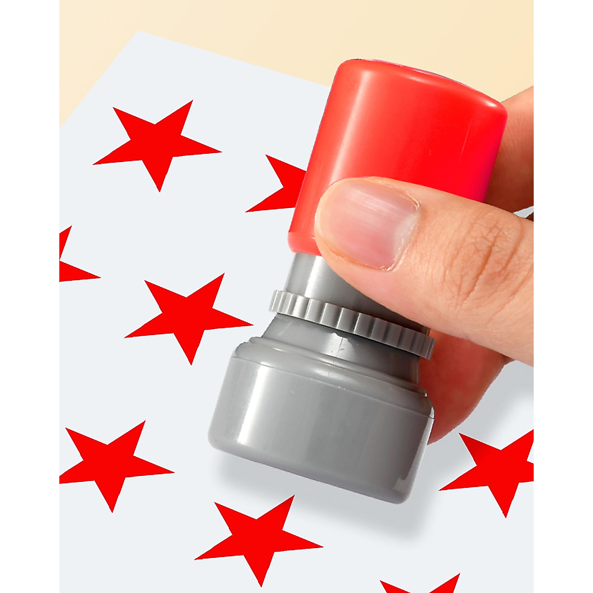 Pack of 4 Sorted Teacher Stamp BOYIDEW Self-Inking Rubber Stamps Pre-Inked Review Photosensitive Star Stamps for Teachers Education Grading