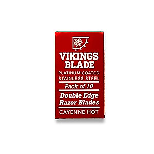 VIKINGS BLADE Double Edge Safety Razor Blades, 10x Blades, Swedish Steel + Platinum Coated, Replacement Razor Blades & Refills (Semi-Aggressive & Safe)