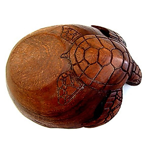 OMA Wooden Mahogany Hand Crafted Sea Turtle Serving Bowl Serving Platter