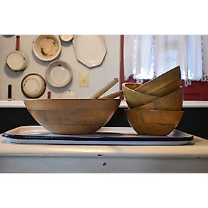 Fairwood Way Wooden Salad Bowl and Four 7 Inch Dinner Salad Bowls