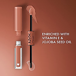 NYX PROFESSIONAL MAKEUP Shine Loud, Long-Lasting Liquid Lipstick with Clear Lip Gloss - Goal Crusher (Mid-Tone Beige)