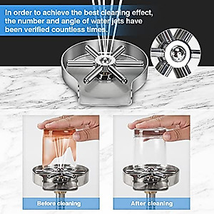 Stainless Steel Glass Rinser for Kitchen Sink, Super Pressure Bottle Washer, HL2121C Cup Washer for Sink, Cup Cleaner with 2 Drying Towel, Kitchen Sink Accessories(Installation Guide Included)