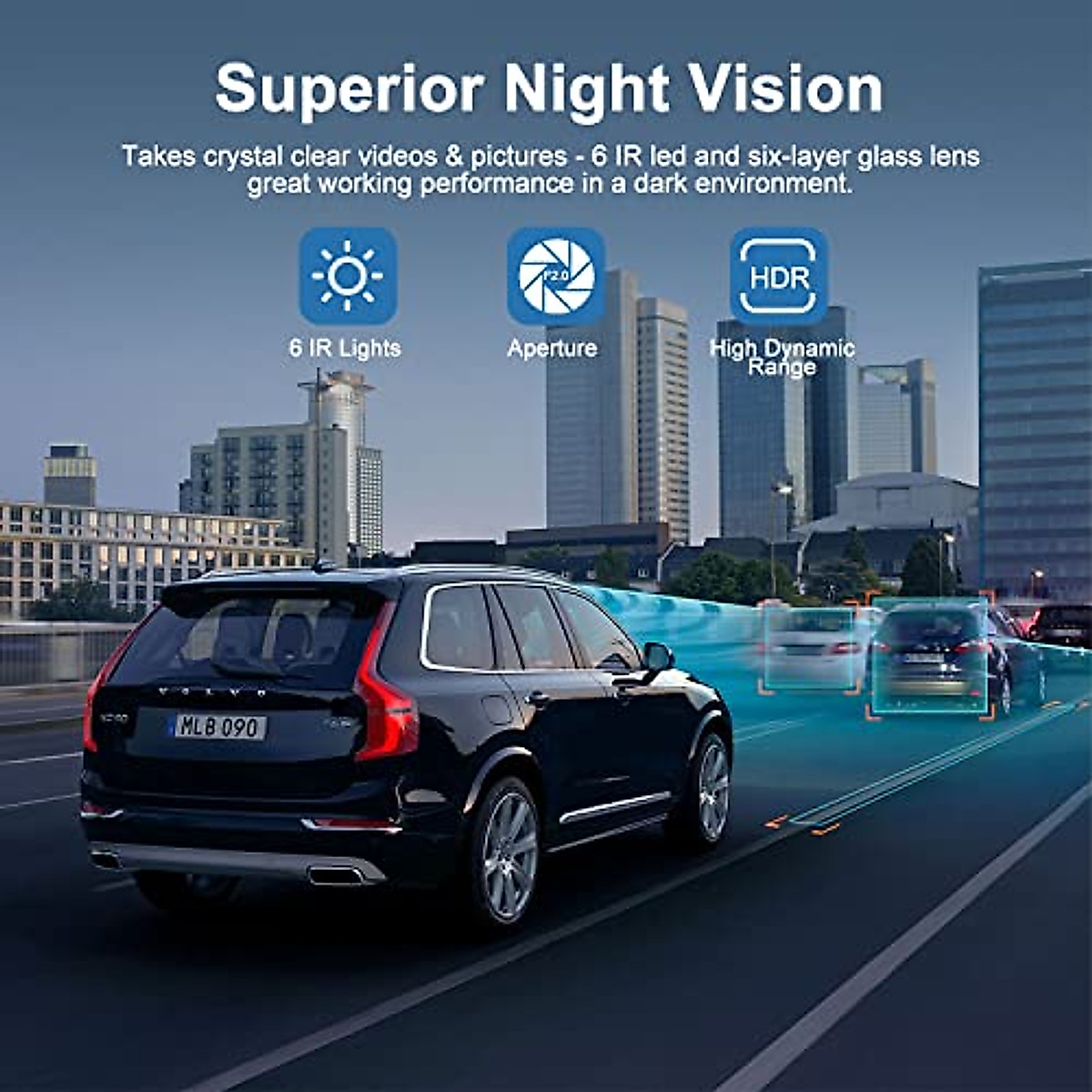 Dash Camera for Cars, Dash Cam 1080P Full HD Dual, 32G SD Card, Dashcam 170 Wide Angle 2.4" LCD Display, Super Night Vision, G-Sensor, Parking Monitor, WDR, Loop Recording