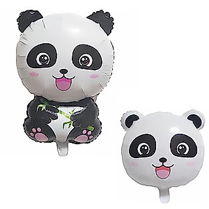 143PCS Black White Pink Balloon Garland Kit Panda Foil Balloons for Panda Themed Party Supplies Baby Shower Birthday Decorations