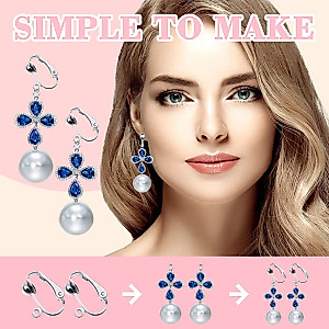FANCY NOVA 20 Pack Clip-on Earring Converters Hypoallergenic Earring Clip On Backs Parts Components Findings for DIY Earring and Pierced Ears (Silver)