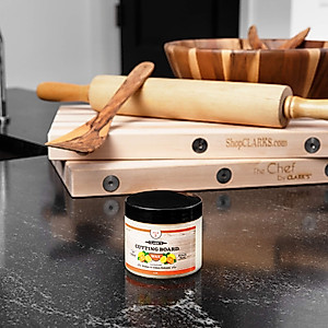 CLARK'S Cutting Board Finish Wax, Enriched with Lemon & Orange Oils ,Made with Natural Beeswax and Carnauba Wax,Butcher Block Wax, (6 ounces)