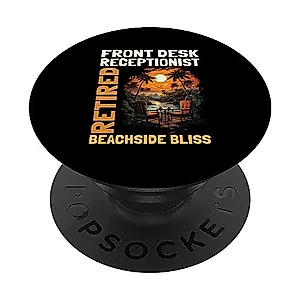 Retired Front Desk Receptionist - Funny Retirement PopSockets Swappable PopGrip