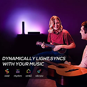 GOOZY 2PCS Smart LED Light Bar,RGB Lamp with Multiple Lighting Effects and Music Modes,for Gaming,Mood Light,PC,TV Backlights,Movies,Room Decoration,Desk,Gaming Accessories Stuff