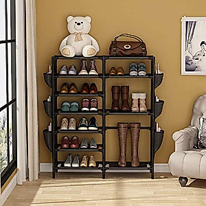 Tribesigns 7 Tiers Shoe Rack 24-30 Pairs Shoe Storage Organizer Non-woven Shoe Shelf Boots Organizer
