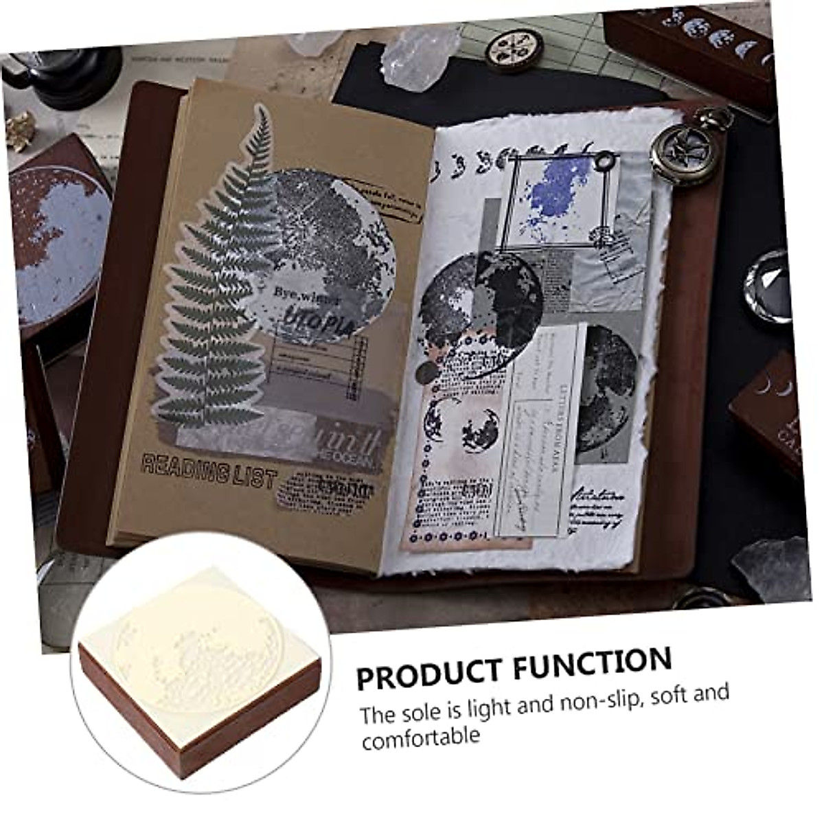 TEHAUX Lunar Wooden Seal Plant Kits for Wood Decor Plant Decorations Botanical Decor Rubber Alphabet Stamps for Rubber Stamps for Crafting Stamps Kit Hand Account Stamps
