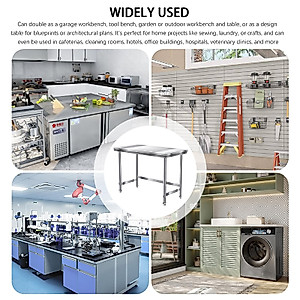 Open Base Table - 24x20x31 Inches Single Layer Stainless Steel Work Prep Table | Kitchen Furniture Anti-Rust for Cafeterias, Clean Rooms, Hotels, Hospitals