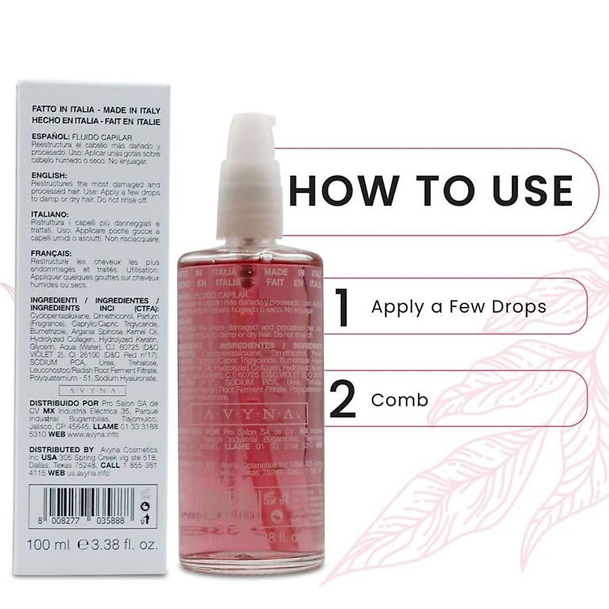 Avyna Hair Restructuring Liquid With Hyaluronic Acid 3.38 oz